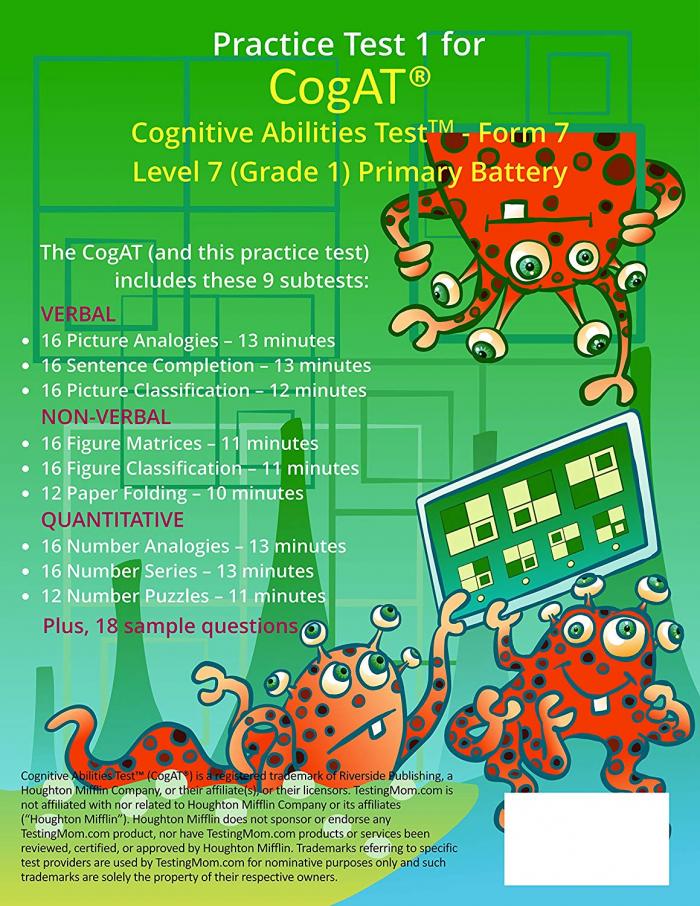 CogAT 1st Grade Practice Test Testing Mom
